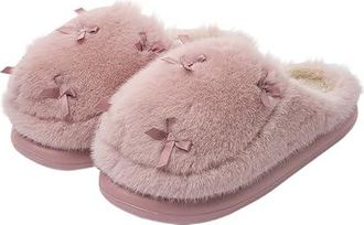Generic Pantoufles pour femme avec coussin en mousse &agrave; m&eacute;moire de forme - Lavable - Coton antid&eacute;rapant - Chaussures dint&eacute;rieur pour mamans et femmes, rose, 37