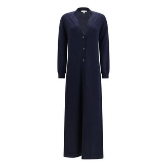 Malo Gilet long en cachemire &agrave; col en V - Femme - Pulls - Bleu - Taille: 36 FR