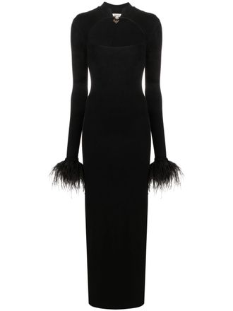 Manurí robe longue Cindy à encolure carrée - Noir