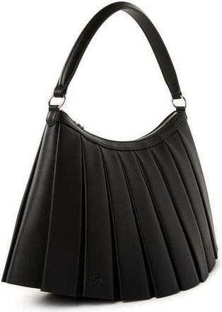 Lacoste Großer Langlenbeutel abgenutzte gefaltete Schulter in Leder - Schwarz