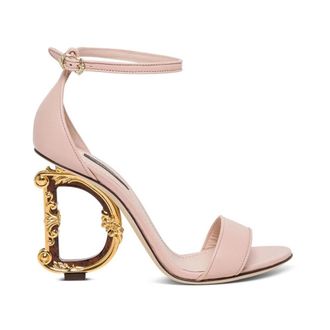Dolce & Gabbana Hohe Absatzledersandalen - - Shoes - Damen - Rosa - 39 1/2 EU
