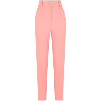 Dolce & Gabbana Femme, Pantalons, Rose, Taille: 42 FR Chinos taille haute couleur p&ecirc;che
