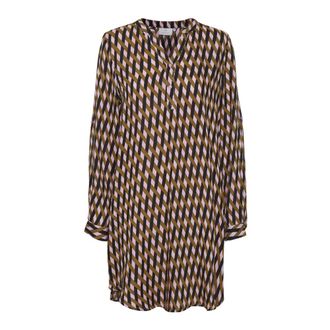Kaffe Rosa Hemdkleid mit Zopfmuster - - Dresses - Damen - Mehrfarbig - L