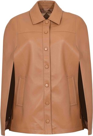 Twinset Blouson En Cuir - Camel