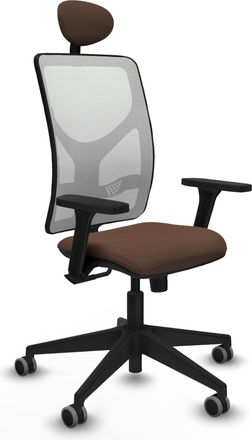 Piqueras y Crespo Atmungsaktiver Schreibtischstuhl mit 3D-Armen, h&ouml;henverstellbarer Lendenwirbelst&uuml;tze und festem Kopfteil, ausgestattet mit 3-fach verstellbarem Schaum