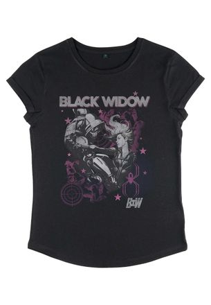 MARVEL Black Widow - BW Poster Womens Rolled-sleeve Black S