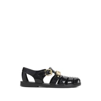 Moschino Femme, Chaussures, Noir, Taille: 40 EU Sandales Jelly avec Logo Lettr&eacute;