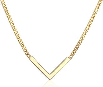 Elli Halskette - Halskette V-Kette Geo Minimal 375 Gelbgold - Gr. unisize - in Gold - für Damen