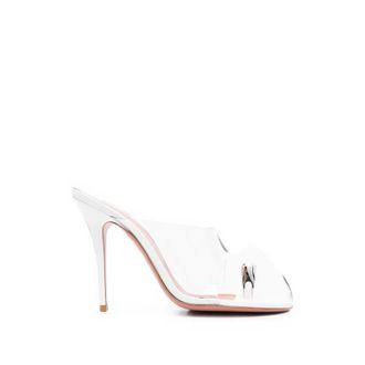 Amina Muaddi Femme, Chaussures, Blanc, Taille: 38 1/2 EU Justine Slipper 105