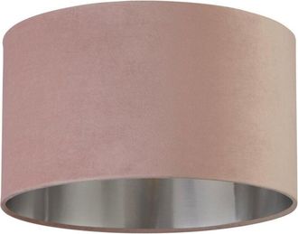 Licht-Erlebnisse Abat-jour pour lampes suspendues en tissu &Oslash; 38 cm rond en verre moderne bross&eacute; argent rose