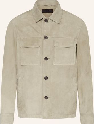Arma Arma Leder-Overjacket Mex gruen