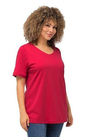 Ulla Popken Femme Grandes Tailles Jusqu&agrave; la Taille 66. T-Shirt &agrave; col roul&eacute; et Manches Longues. Coupe Slim. sous-v&ecirc;tement. Rouge 54+ 646813535-54+