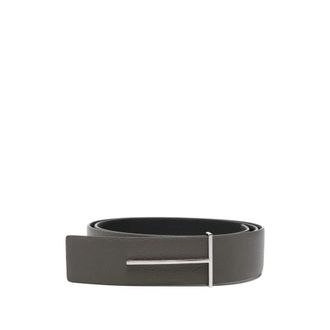 Tom Ford Grain Leather Slim T Reversible Belt 38 mm - - Accessories - Herren - Grau - 100 CM