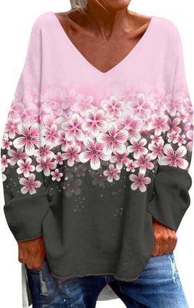 Generic Tee Shirt Rose Femme Octobre Cancer du Sein Sensibilisation Ruban Rose Octobre Cadeau T-Shirt Pas Cher Chemisier Chic Et Elegant Manches Longues Tee-S