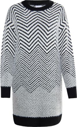 Usha Strickkleid Damen schwarz weiss