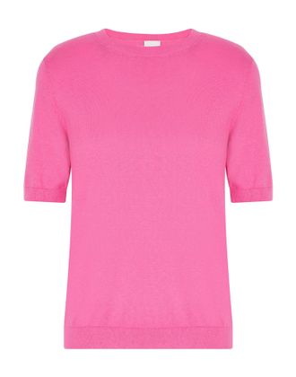 8 by YOOX ORGANIC COTTON-SILK BLEND KNIT S/SLEEVE CREWNECK TOP