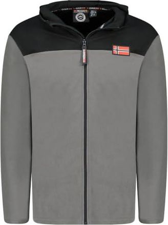 Geographical Norway UNICLERC HOOD Homme - Polaire &agrave; Capuche Chaude et Confortable, Veste Zipp&eacute;e Douce Id&eacute;ale pour lHiver et les Activit&eacute;s Outdoor (Gris_Fonce S)