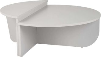 Hanah Home Stylish Grey Coffee Table Set (2 Pieces), 100% Melamine Coated Particle Board, 18 mm Thick | Large: 90x60x30 cm, Small: 85x30x35 cm | Modern Design fo