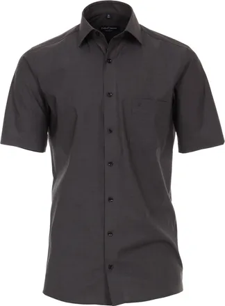 Casamoda Kurzarmhemd CASAMODA, Herren, Gr. 39, N-Gr, grau (dunkelgrau), Web, Obermaterial: 100% Baumwolle, unifarben, regular fit h&uuml;ftbedeckend, Rundhals, Hemd