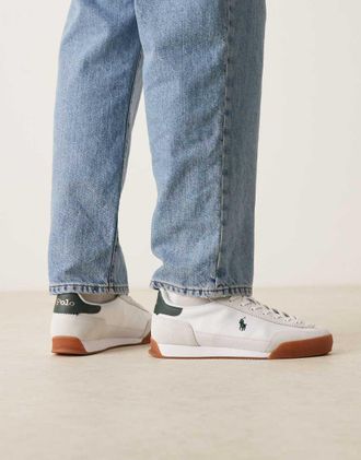 Polo Ralph Lauren Hester - Baskets en daim et toile - Blanc et vert