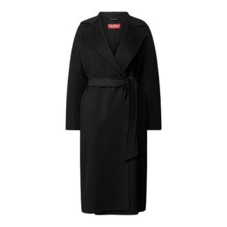 Max Mara Manteau portefeuille en laine- cachemire et soie - Femme - Manteaux - Noir - Taille: 38 FR