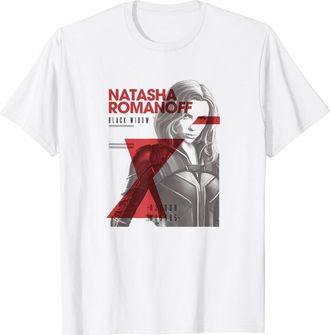 MARVEL Black Widow Natasha Romanoff Letter Portrait T-Shirt