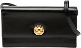 Bulgari Sac bandouli&egrave;re en cuir avec logo Pre-owned - Femme - Pre-owned - Noir - Taille: ONE Size