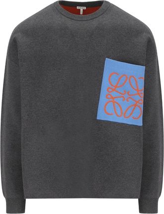 Loewe pull à patch logo - Gris