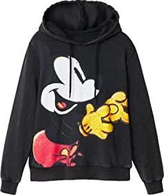 Desigual Sweat_Mickey Vintag 2022 Gray Rental, Noir, Taille S Femme