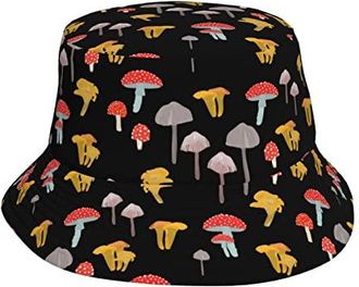 Ahdyr Cappelli a secchiello a fungo per Uomo Donna Cappello a secchiello da Viaggio da Spiaggia Cappello estivo da pescatore ripiegabile allaperto Nero