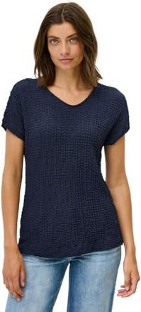 Cecil B323519 T-Shirt structur&eacute;, Urban Navy Blue, XL Femmes
