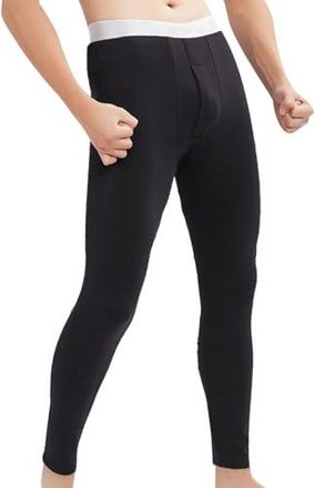 Generic Caleçon long pour homme - Sous-vêtement thermique ultra doux - Couche de base - Legging chaud pour le ski, lintérieur, lextérieur - Hiver - Automne et
