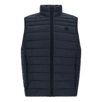 HUGO BOSS Wasserabweisende Weste mit Logo-Patch - - Jackets - Herren - Blau - L