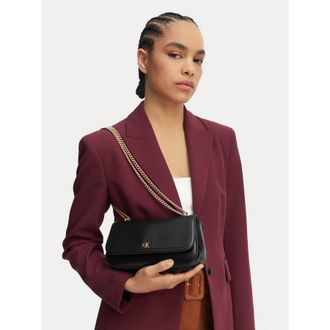 Calvin Klein Handtasche Calvin Klein Ck Convertible Chain Small Bag LV04F3172G Schwarz