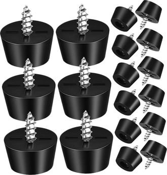 Supvox 100 Stück Möbelgleiter mit Schrauben Schwarz rutschfest PVC für Stühle und Tische Bodenschoner für Hartholzböden Geräuschreduzierend