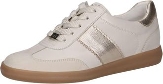 Caprice Damen Sneaker flach aus Leder Freizeit, Cremefarben (Snow Comb), 38.5 EU