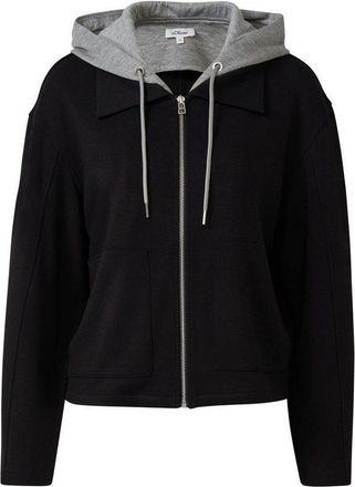 s.Oliver Sweatjacke Sweatshirt Jacke Scuba-Sweatjacke mit herausnehmbarem Einsatz
