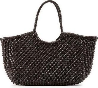 Dragon Diffusion Grand panier tress&eacute; en cuir