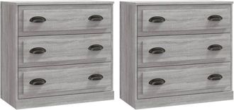vidaXL Sideboards 2 Stk. Grau Sonoma Holzwerkstoff Vidaxl