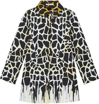 Maliparmi Mantel in Tropfenoptik mit Giraffen-Print - Schwarz