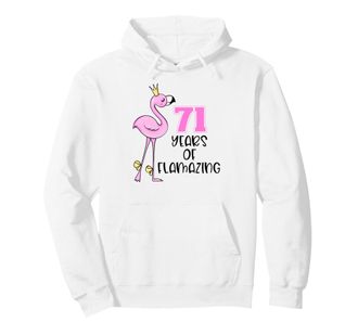 BDAZ 71 Years of Flamazing Flamingo Design Beach 71st Birthday Pullover Hoodie