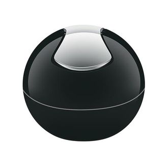 Spirella Poubelle Salle de Bains Récipient à cosmétiques 1 Litre Finition Brillante ou Mate Boîte à ordures à Couvercle pivotant Poubelle à Table Noir