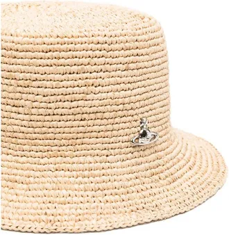 Vivienne Westwood 81020009 Raffia Bucket Hat - Beige