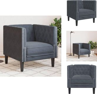 vidaXL Chesterfield-Sessel Dunkelgrau Samt - Chesterfield Sessel - Sessel - Clubsessel - Fernsehsessel