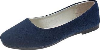 Generic Ballerines plates pour femme - Ballerines plates &agrave; enfiler de couleur unie pour filles - Chaussures plates simples et d&eacute;contract&eacute;es pour le travail, l