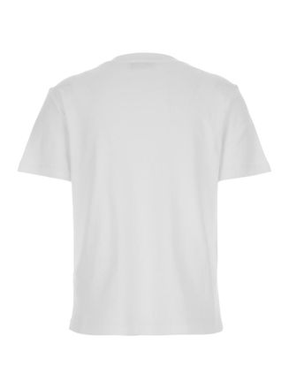 Max Mara Womens White Crewneck T-Shirt With Logo Print Cotton T-Shirts & Jerseys