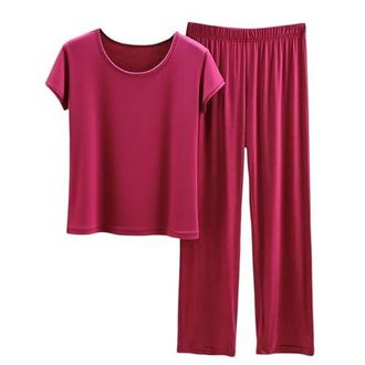 Generic Co Ord Ensembles 2 pi&egrave;ces pour femme - Tenue d&eacute;t&eacute; d&eacute;contract&eacute;e pour les voyages et les vacances - Pantalon court &agrave; manches courtes et jambes larges - 
