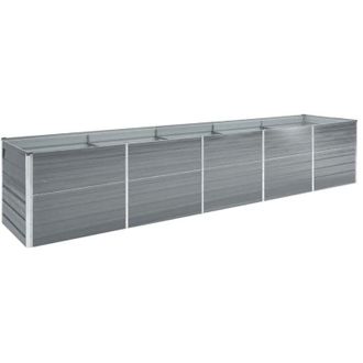 vidaXL Vidaxl - Lit sur&eacute;lev&eacute; de jardin Acier galvanis&eacute; 400x80x77 cm Gris