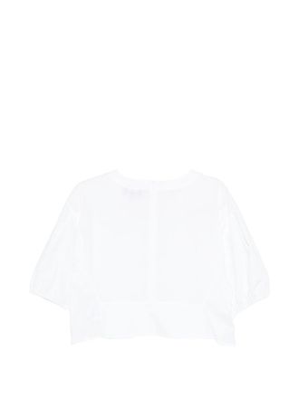 Emporio Armani Puff Sleeve Cotton Blouse - White
