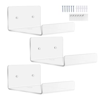 Generic Schwebende Wand aus Acryl - 3-teiliges Badezimmer-Kosmetik-Organizer, transparent, modern | Wohnung Eigent&uuml;mer B&uuml;ro Shop Badezimmer Wohnzimmer K&uuml;che S